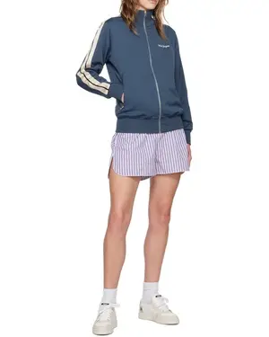 Palm Angels Stand-neck Long-sleeved Casual Jacket - Blue