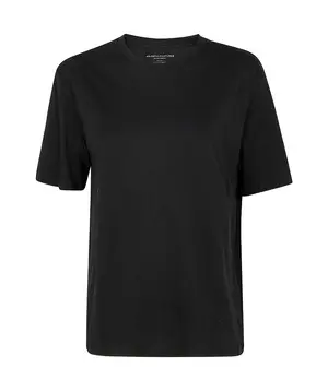 Majestic Filatures Cotton T-shirt With Ribbed Crew Neck And Short Sleeves - Black