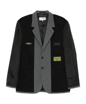 MAISON MARGIELA Pinstripe Panelled Blazer - Black