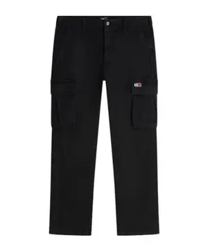 Tommy Hilfiger Otis Canvas Straight Cargo Trousers - Black