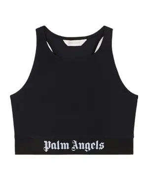 Palm Angels Logo Band Racerback Top - Black