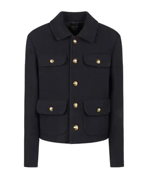 NILI LOTAN Paola Button Front Jacket - Black