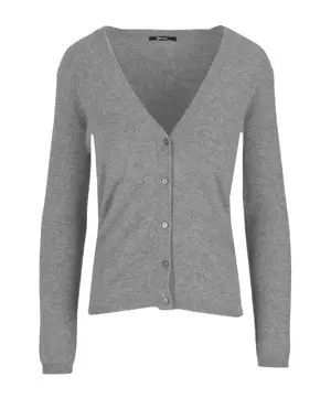 Lela Rose Crop V-neck Cardigan - Gray