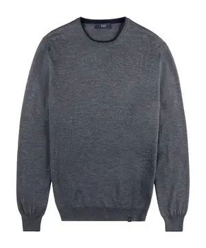 FAY Round-neck Crewneck Jumper - Gray