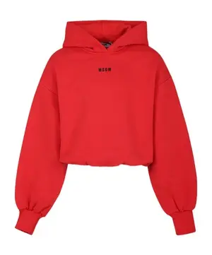 MSGM Logo-embroidered Hoodie - Red