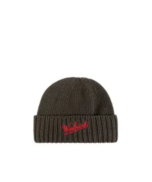 Woolrich Logo Intarsia Knit Beanie - Black