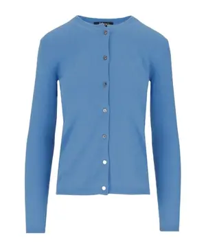 Lela Rose Crew-neck Cardigan - Blue