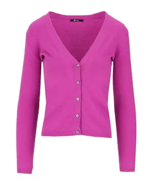 Lela Rose Crop V-neck Cardigan - Pink