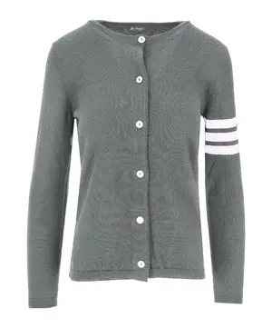 Lela Rose Striped Knit Cardigan - Gray