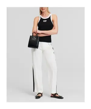 Karl Lagerfeld Sunglasses Logo Ribbed Tank Top