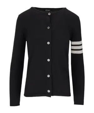 Lela Rose Striped Knit Cardigan - Black