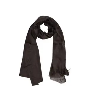 Lela Rose Sheer Frayed Scarf - Black