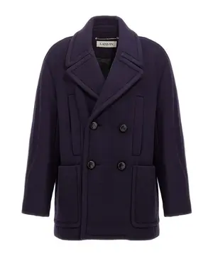 LANVIN Double-breasted Coat - Black