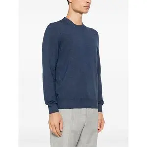 GRAN SASSO Ribbed Details Crew Neck Jumper