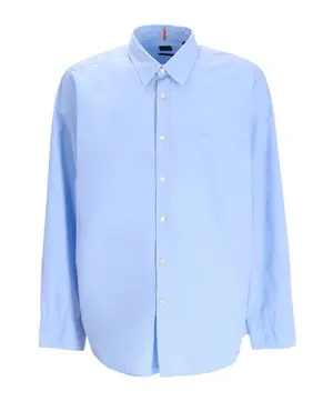 Hugo Boss Regular-fit Stretch Poplin Shirt - Light Blue