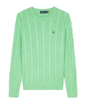 Polo Ralph Lauren Logo Embroidered Cable-knit Jumper - Green