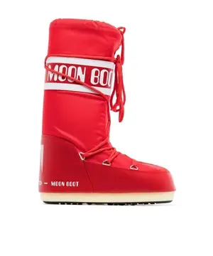Moon Boot Icon Logo Printed Lace-up Boots - Red