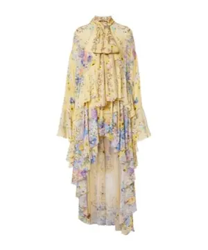 Camilla Embellished Asymmetric Silk Georgette Maxi Dress - Nude