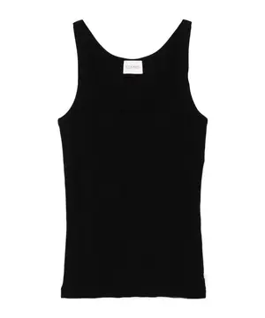 Closed Cotton Tank Top - Black
