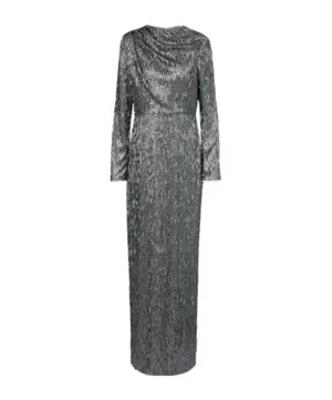 Erdem Sequined Draped Maxi Dress - Black