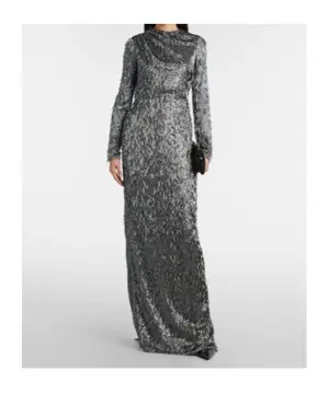 Erdem Sequined Draped Maxi Dress