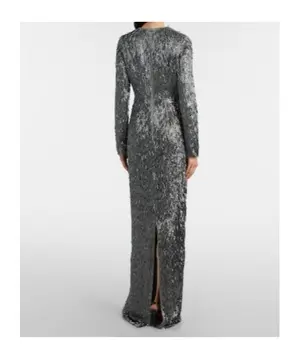Erdem Sequined Draped Maxi Dress