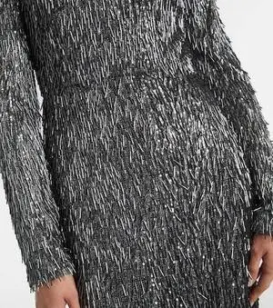 Erdem Sequined Draped Maxi Dress