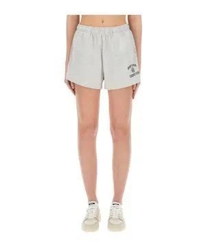 SPORTY  RICH Sporty Rich Varsity Crest Logo Printed Shorts - Nude