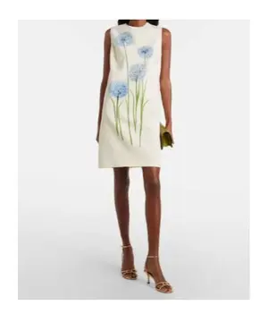 Oscar De La Renta Floral Wool-blend Minidress