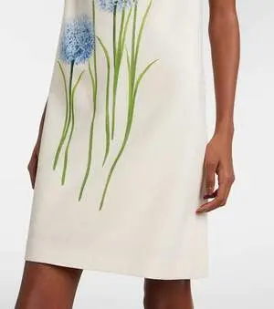 Oscar De La Renta Floral Wool-blend Minidress