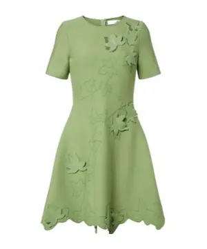 Oscar De La Renta Ivy Cutout Embroidered Minidress - Green