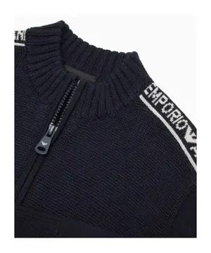 Emporio Armani Logo-intarsia Zip-up Sweater