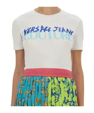 Versace Logo Printed Crewneck T-shirt