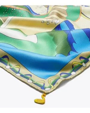 Tory Burch The Pool Silk Square Scarf