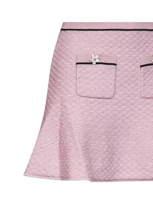 SELF-PORTRAIT Flower Knit Mini Skirt