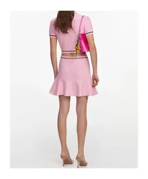 SELF-PORTRAIT Flower Knit Mini Skirt