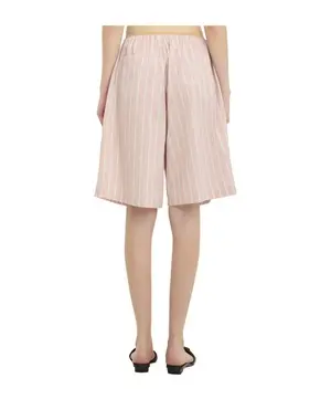 THE FRANKIE SHOP Striped Relaxed Fit Knee Length Shorts