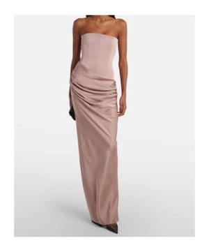 Alex Perry Draped Satin Corset Gown - No