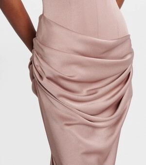 Alex Perry Draped Satin Corset Gown - No