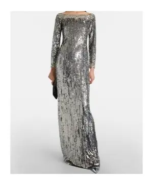 Jenny Packham Marine Sequined Off-shoulder Gown