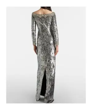 Jenny Packham Marine Sequined Off-shoulder Gown