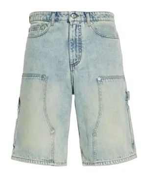Zadig&Voltaire Voltaire Perys Logo Patch Denim Shorts - Gray