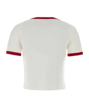 SPORTY  RICH Sporty & Rich Short Sleeve T-shirt With Contrasting Collar And Graphic Print
