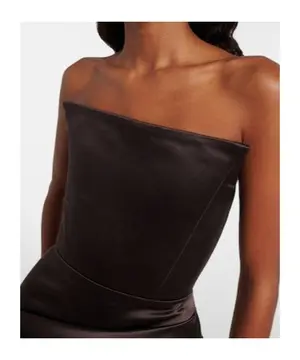 Alex Perry Draped Satin Bustier Dress