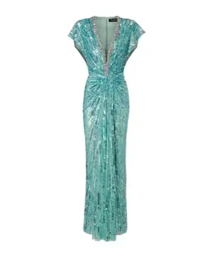 Jenny Packham Lacie Gathered Embellished Gown