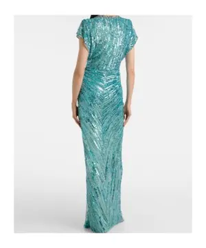 Jenny Packham Lacie Gathered Embellished Gown
