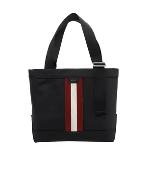 Bally Striped Tote Bag - Black