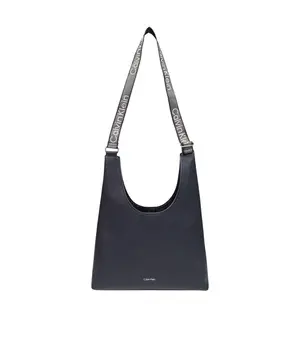 Calvin Klein Large Shoulder Bag With Adjustable Webbing - Black