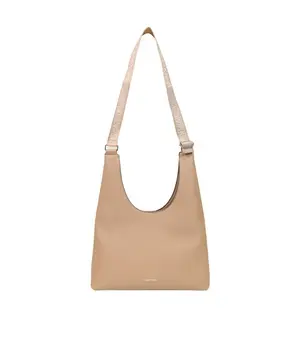 Calvin Klein Large Shoulder Bag With Adjustable Webbing - Nude