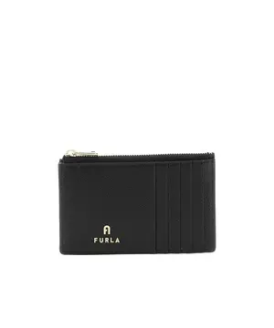 Furla Logo Plaque Zipped Cardholder - Black